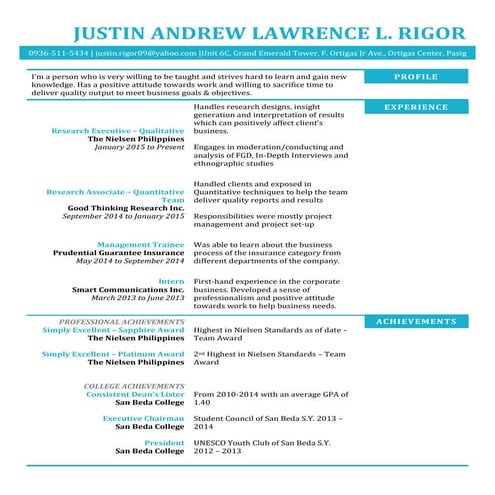 Updated CV_Justin Andrew Rigor | PDF
