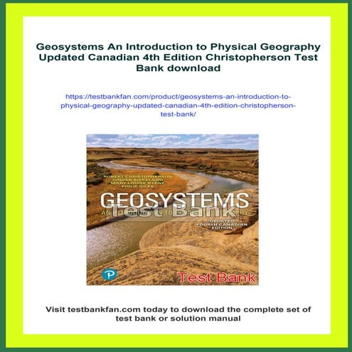 Geosystems An Introduction to Physical Geography Updated Canadian 4th ...
