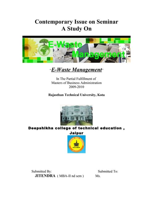 Computer related environmental issues (e-waste) | PPTX | Environmental Services Industry ...