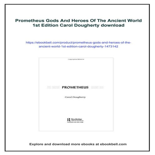 Prometheus Gods And Heroes Of The Ancient World 1st Edition Carol ...