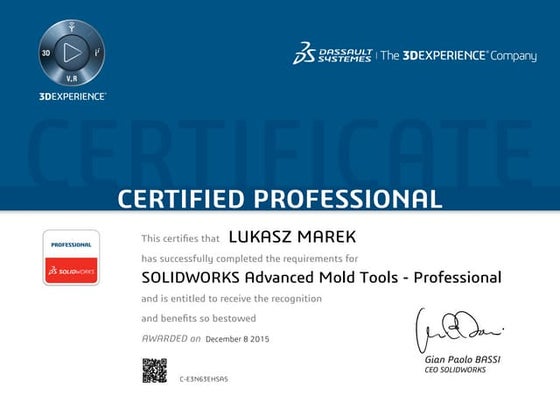 Certified SolidWorks Professional, Lars Peter S Vognsen | PPT