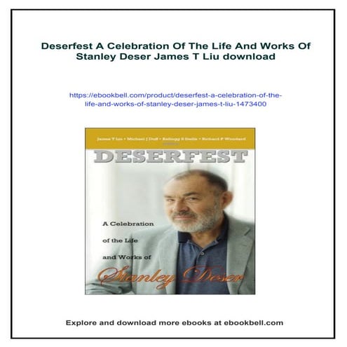 Deserfest A Celebration Of The Life And Works Of Stanley Deser James T ...