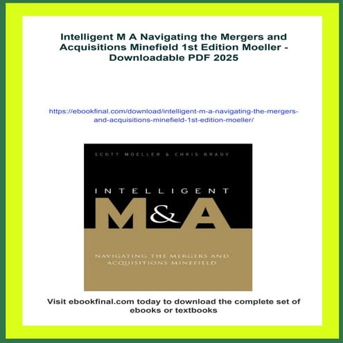 Intelligent M A Navigating the Mergers and Acquisitions Minefield 1st ...