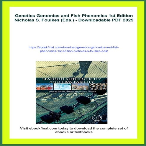 Genetics Genomics and Fish Phenomics 1st Edition Nicholas S. Foulkes ...