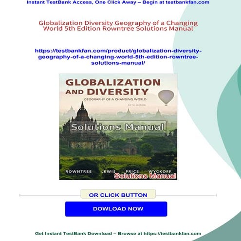 Globalization Diversity Geography of a Changing World 5th Edition Rowntree Solutions Manual | PDF