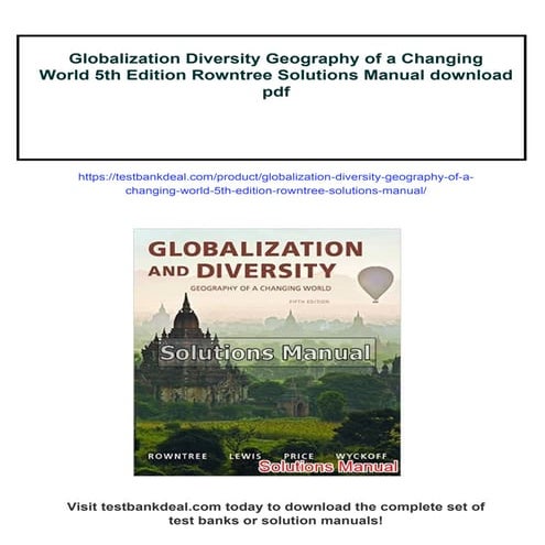 Globalization Diversity Geography of a Changing World 5th Edition Rowntree Solutions Manual | PDF