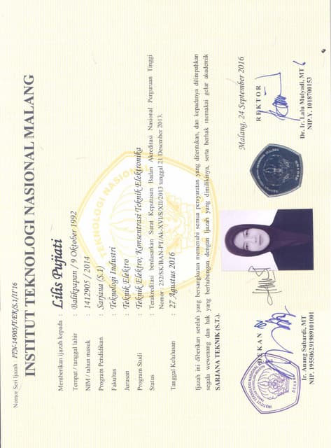 Ijazah & Transkrip S1 STIE BI | PDF