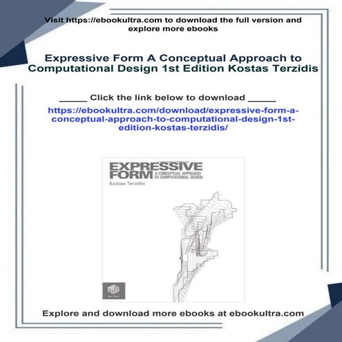 Expressive Form A Conceptual Approach to Computational Design 1st Edition Kostas Terzidis | PDF