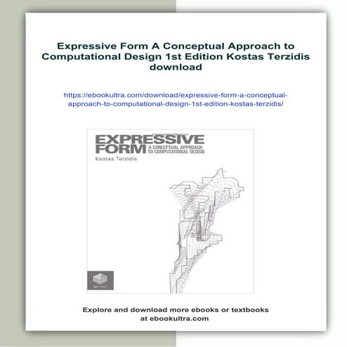 Expressive Form A Conceptual Approach to Computational Design 1st ...
