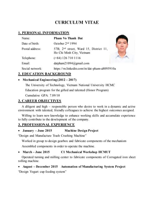 Thai.curriculum vitae | PDF