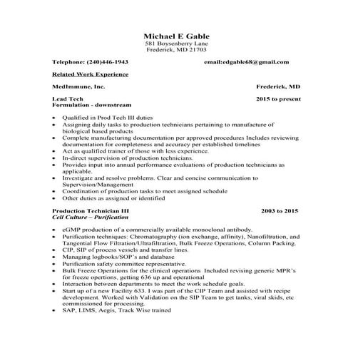 Michael Gordon Abbvie Resume 2016 | DOC