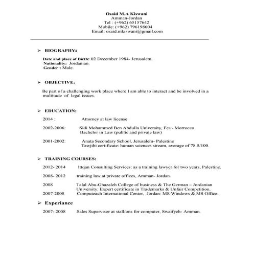 Osaid C.v. | DOCX