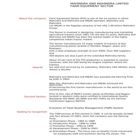 MSES Manual - Mahindra & Mahindra customer specific requirements | PDF