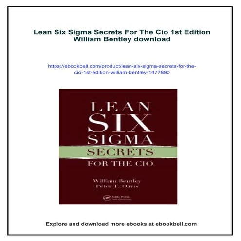 Lean Six Sigma Secrets For The Cio 1st Edition William Bentley | PDF