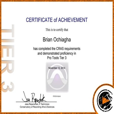 Pro Tools Tier 3 Certification | PPT
