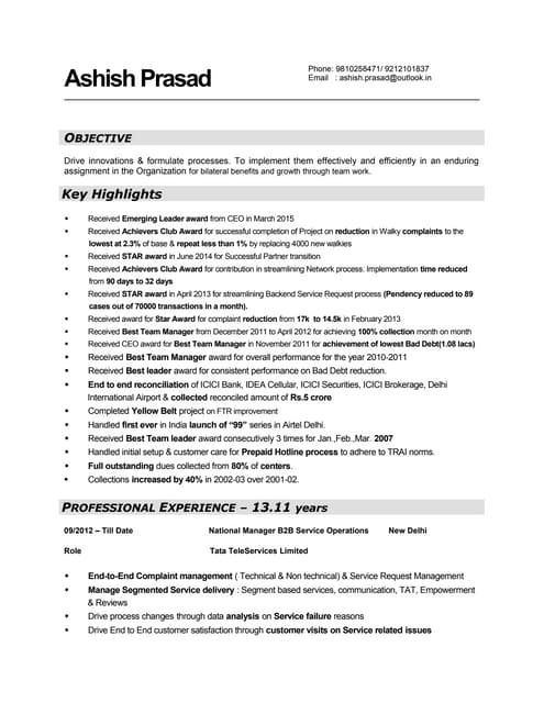 Profile Ashish Prasad 2015 Doc