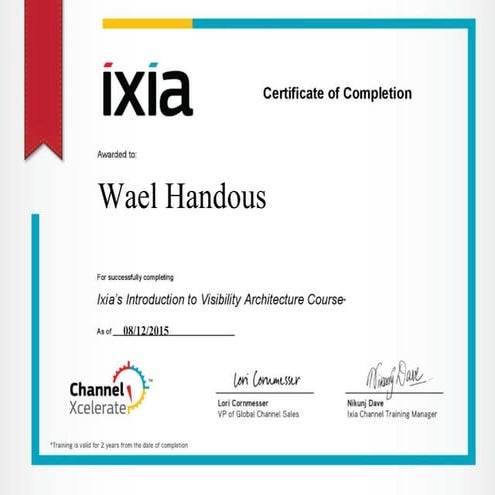 Ixia’s Visibility Solution Technical Certification Course - Tech Cert | PDF