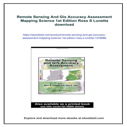 Remote Sensing And Gis Accuracy Assessment Mapping Science 1st Edition ...