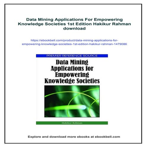 Data Mining Applications For Empowering Knowledge Societies 1st Edition Hakikur Rahman | PDF