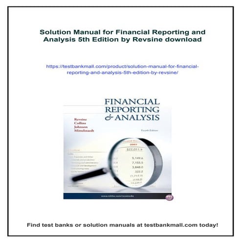 Solution Manual for Financial Reporting and Analysis 5th Edition by ...