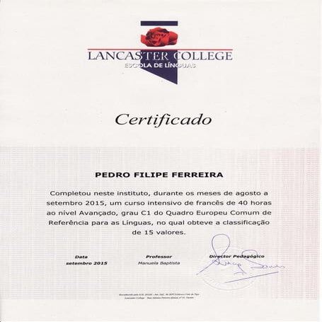 Advanced Proficient French - C1 Level - Lancaster College | PDF