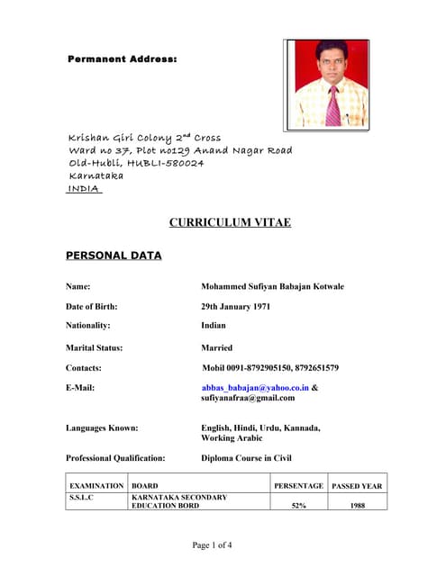 BINOY CV | DOC | Resume Writing and Advice | Job Search