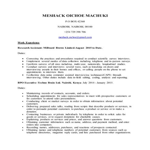 CURRICULUM VITAE-MESHACK OICHOE | DOCX