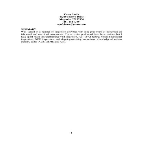 Alex Guerra CWI API 570 Resume | PDF