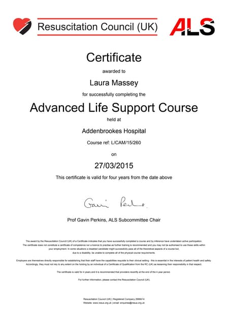ALS certificate | PDF
