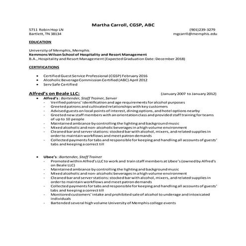 Entertainment Main Resume Everything | PDF