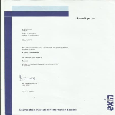 ITIL Result Paper | PDF