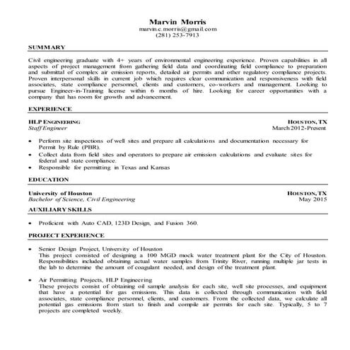 Marvin Morris Resume | PDF