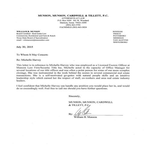 Michelle Signed Recommendation Letter | PDF