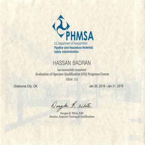 PHMSA Regulation Application Certificate | PDF