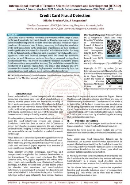 Credit card fraud detection using python machine learning Credit card fraud detection using python machine learning