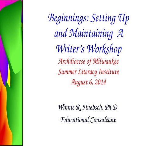 Writer's Workshop - Archdiocese, 8.14 | Screenwriting | Content Production