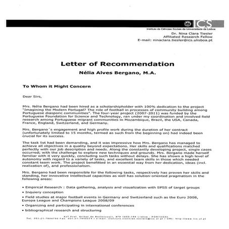 Bergano Recommendation | PDF