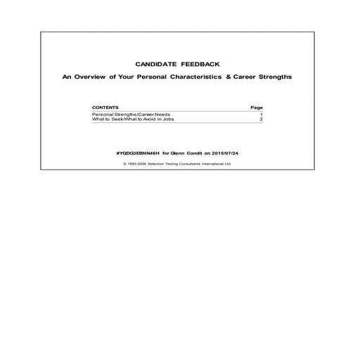 CANDIDATE FEEDBACK | DOCX