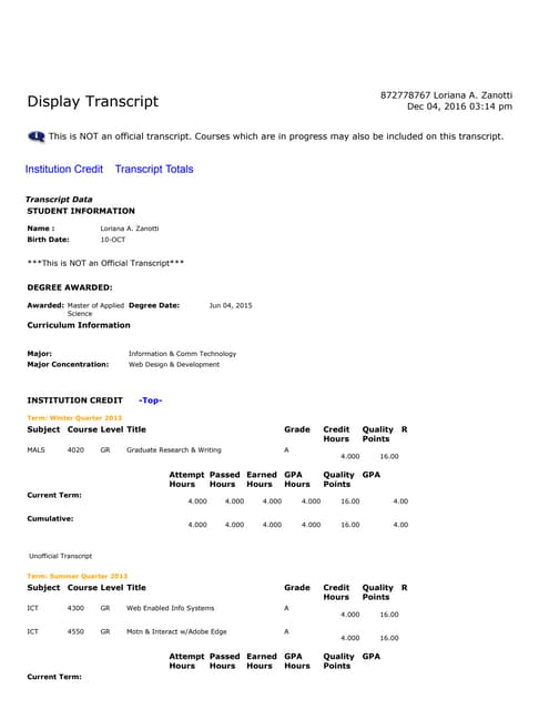 CTU Transcript | PDF