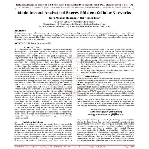 Modeling and Analysis of Energy Efficient Cellular Networks | PDF