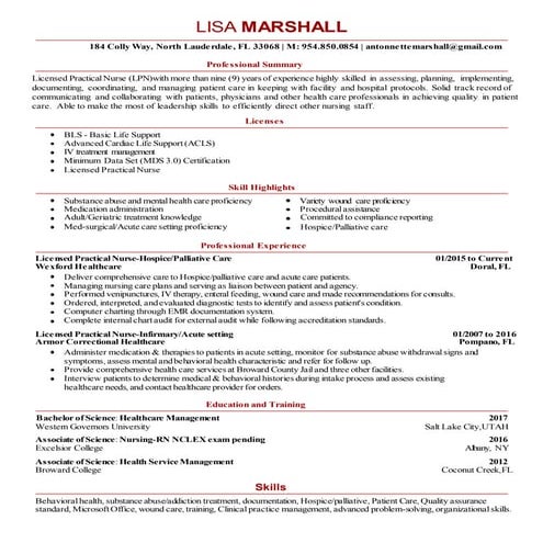 Lisa Marshall Resume doc | PDF