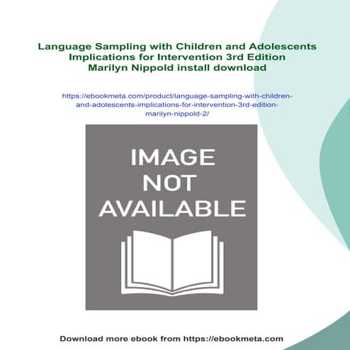 Language Sampling with Children and Adolescents Implications for ...