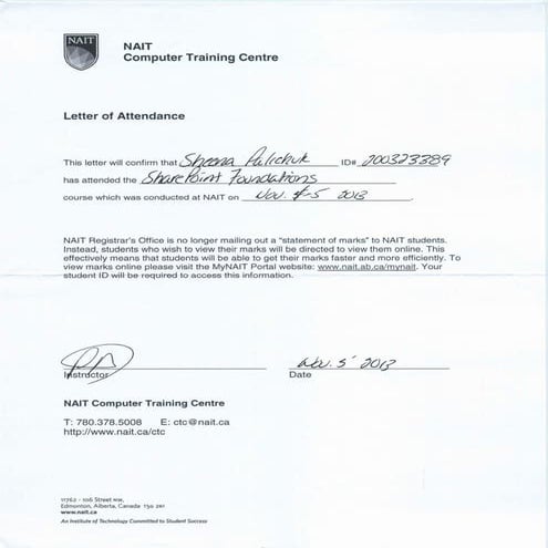 Nait Certificate | PDF