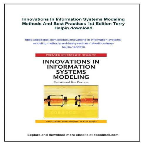 Innovations In Information Systems Modeling Methods And Best Practices 1st Edition Terry Halpin ...