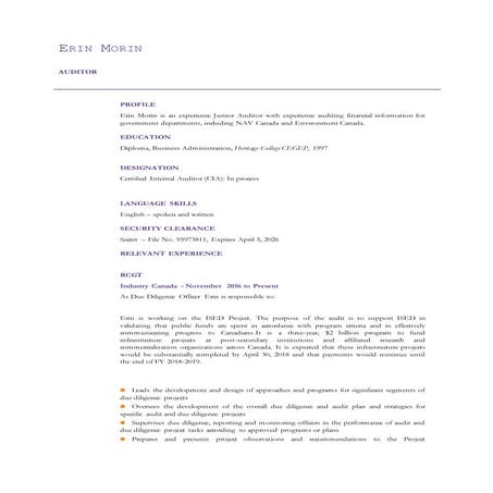 Erin Morin - cvr | PDF