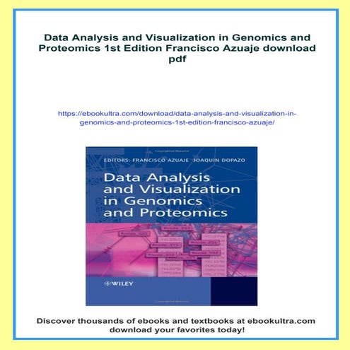 Data Analysis and Visualization in Genomics and Proteomics 1st Edition ...