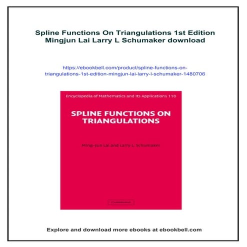 Spline Functions On Triangulations 1st Edition Mingjun Lai Larry L ...