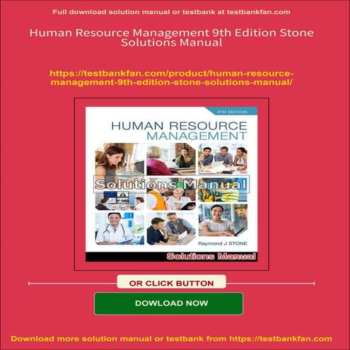 Full download Human Resource Management 9th Edition Stone Solutions ...