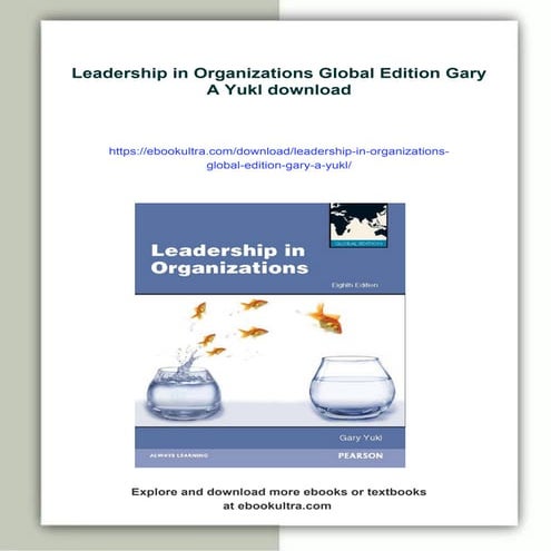 Leadership in Organizations Global Edition Gary A Yukl | PDF