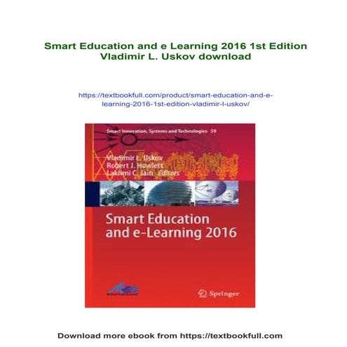 Smart Education and e Learning 2016 1st Edition Vladimir L. Uskov | PDF